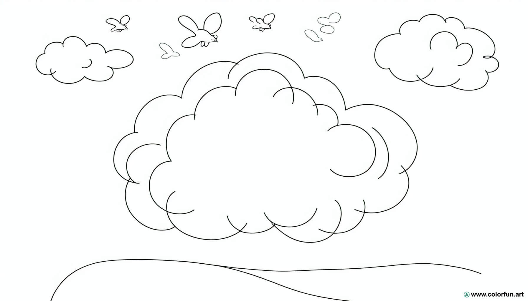 Kleurplaat van een witte wolk Gratis te downloaden of af te drukken