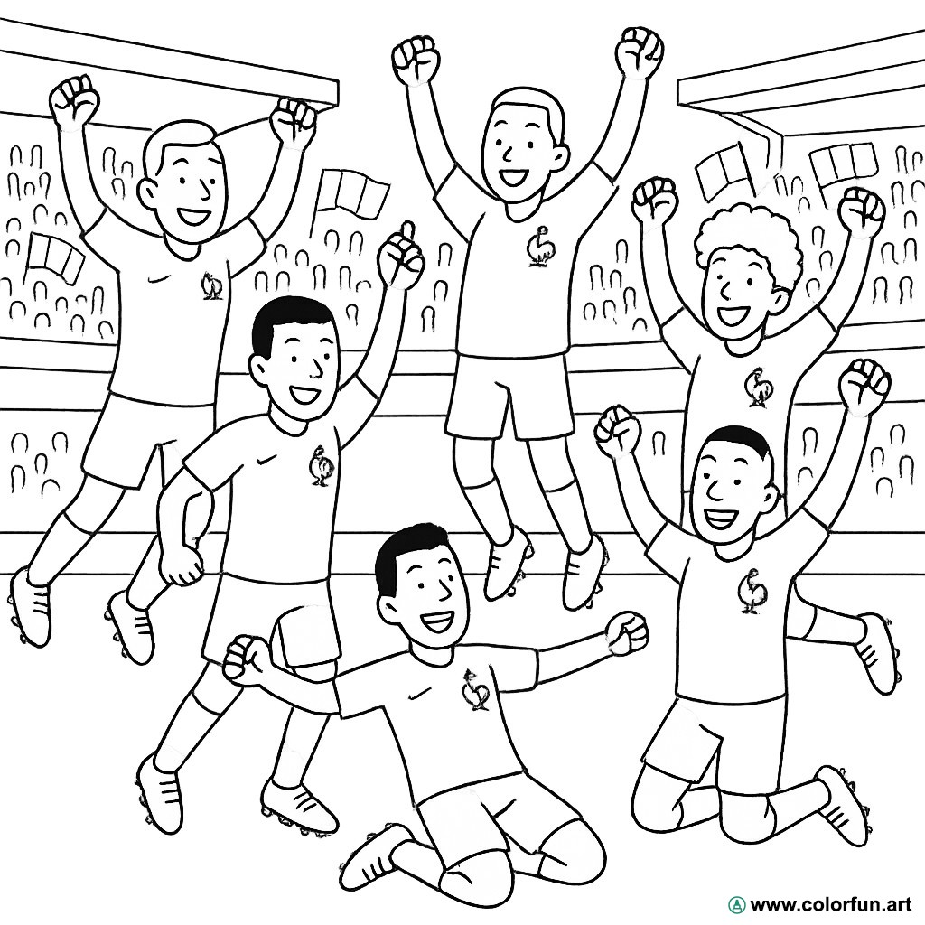 Kleurplaat van het Franse team Gratis te downloaden of af te drukken
