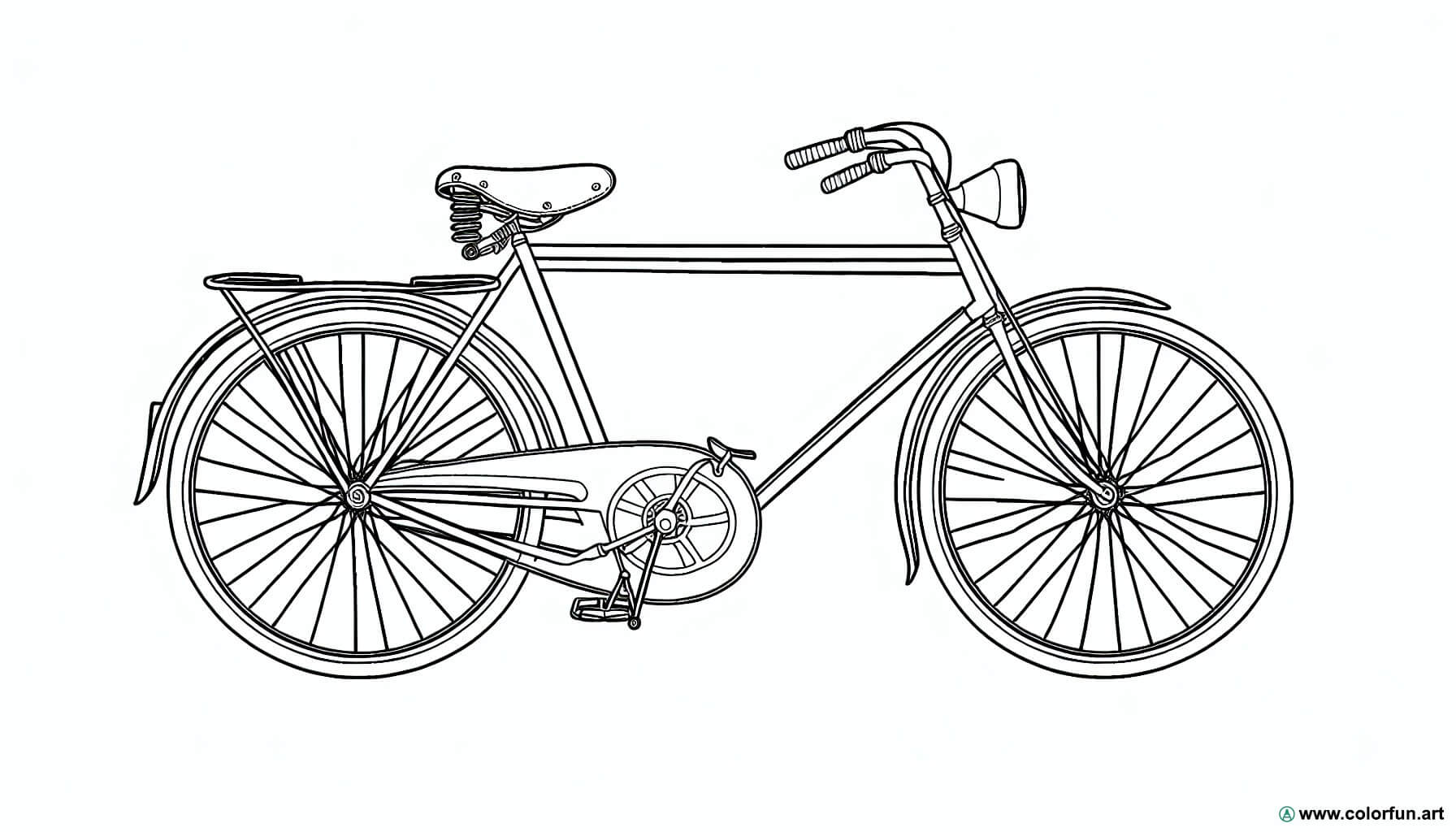 Kleurplaat van een vintage fiets Gratis te downloaden of af te drukken