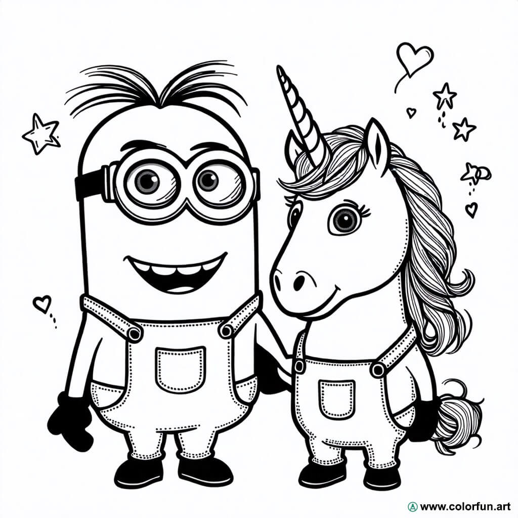 Meisje Minion Kleurplaat