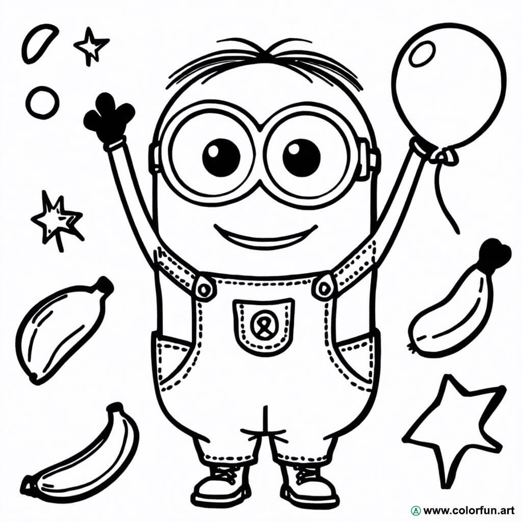 Gemakkelijke kleurplaat van de Minions Gratis te downloaden of af te ...
